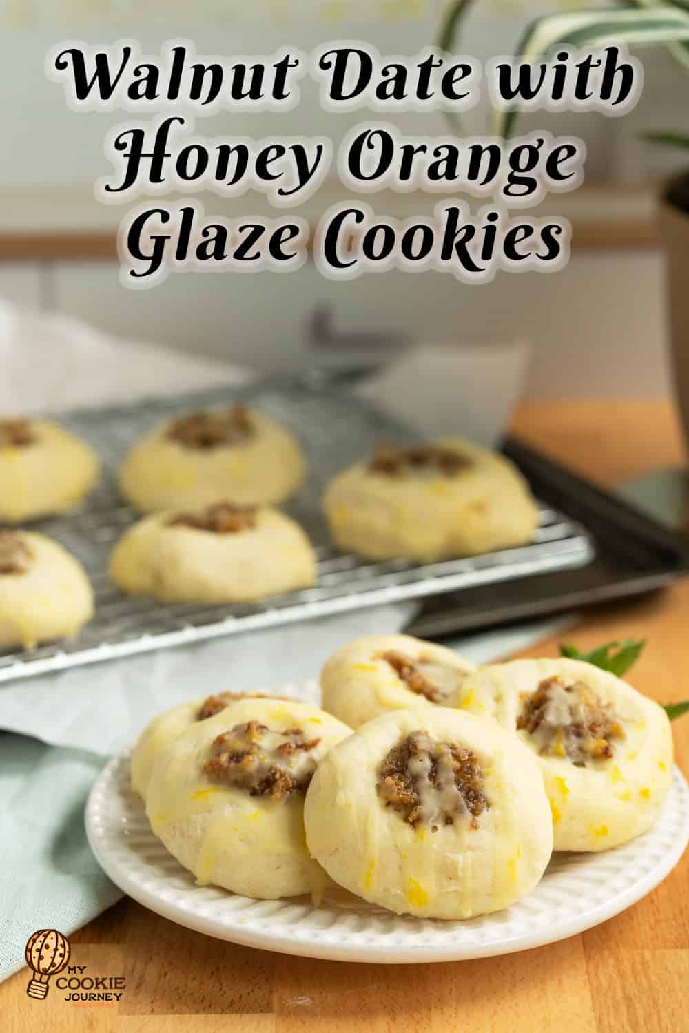 Walnut Date with Honey Orange Glaze Cookies - Revised - My Cookie Journey